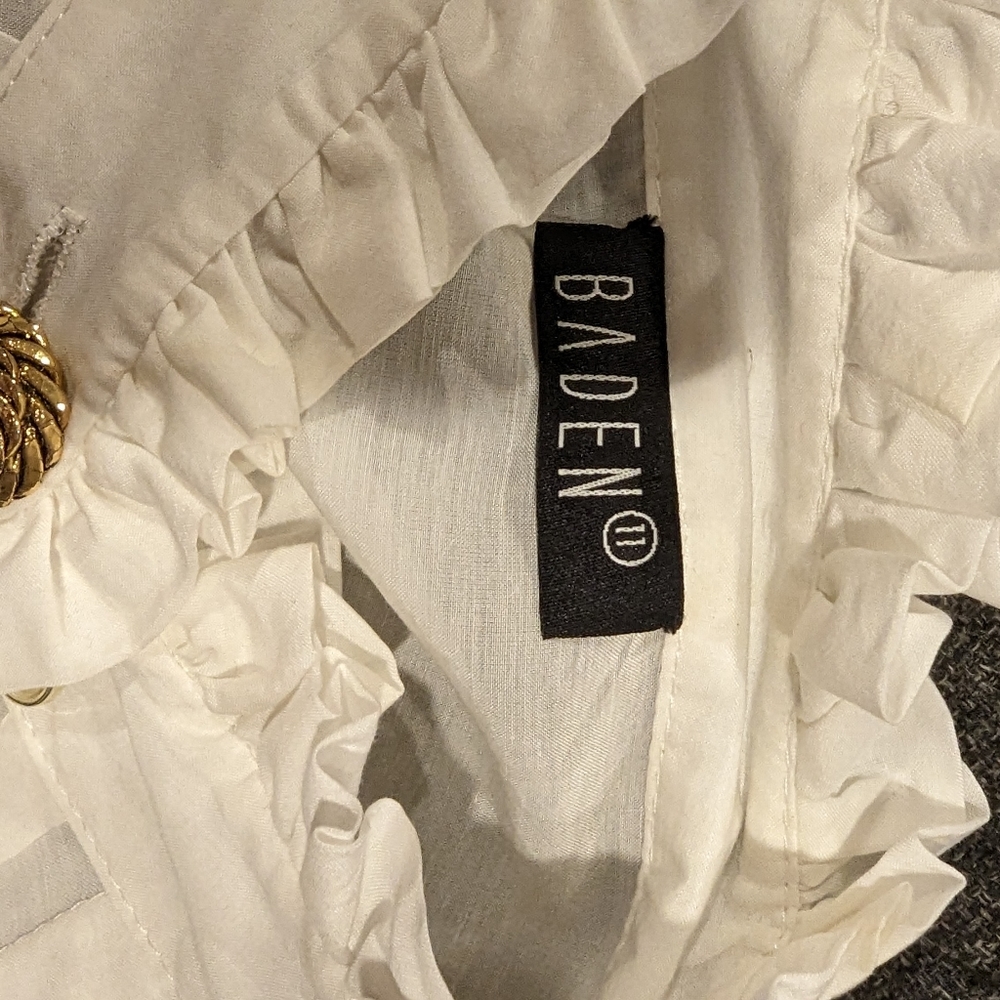 Baden White Blouse Victorian Style Hidden Buttons Fre… - Gem